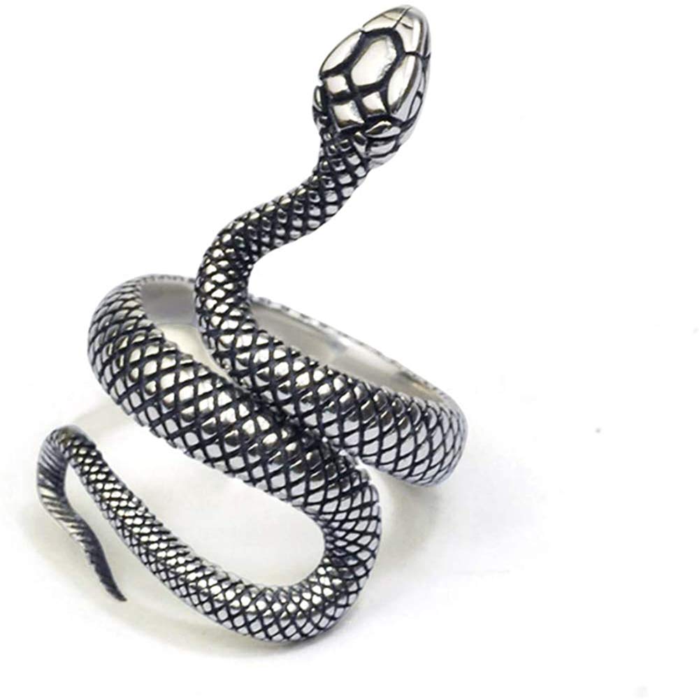Snake Ring Animal Punk Vintage Ring for Men Women Retro Opening Adjustable Ring