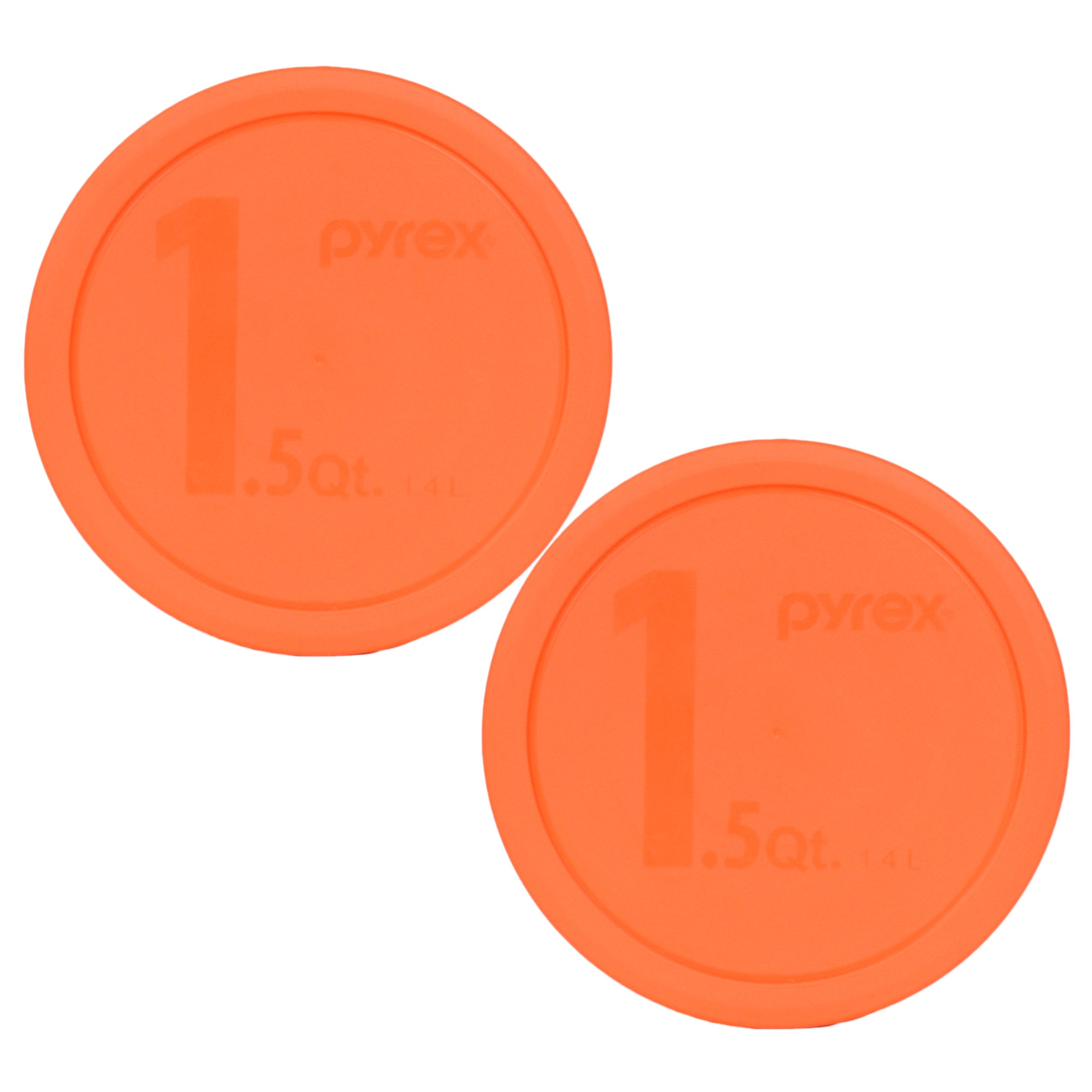 Pyrex 323-PC 1.5qt Orange Plastic Food Storage Lid, Made in USA - 2 Pack