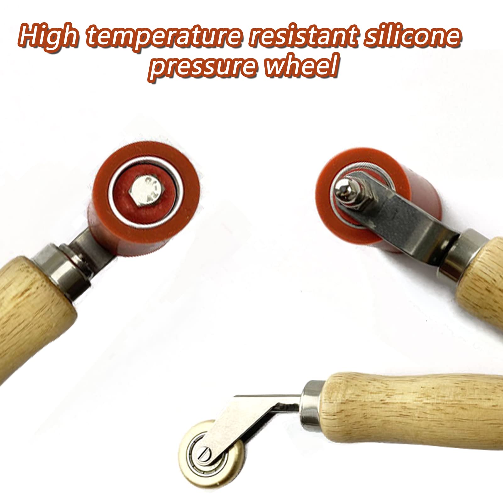 NAUDILIFE Combo Seam Rollers of 40mm Silicone Seam Roller with 6mm Brass Detail Penny Roller for PVC/TPO/EPDM Single Ply Roofing and Tape Hot Air Tools Overlap Welding