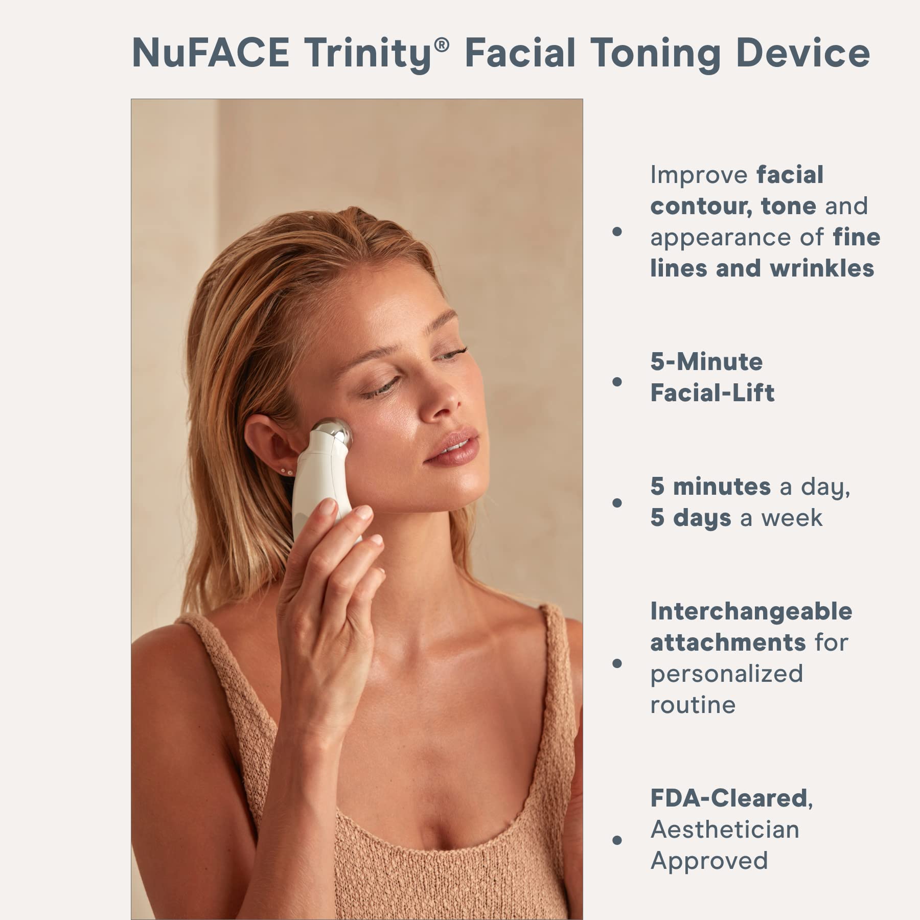 NuFACE Trinity + Effective Lip & Eye Attachment Set , 1 Count (Pack of 1)