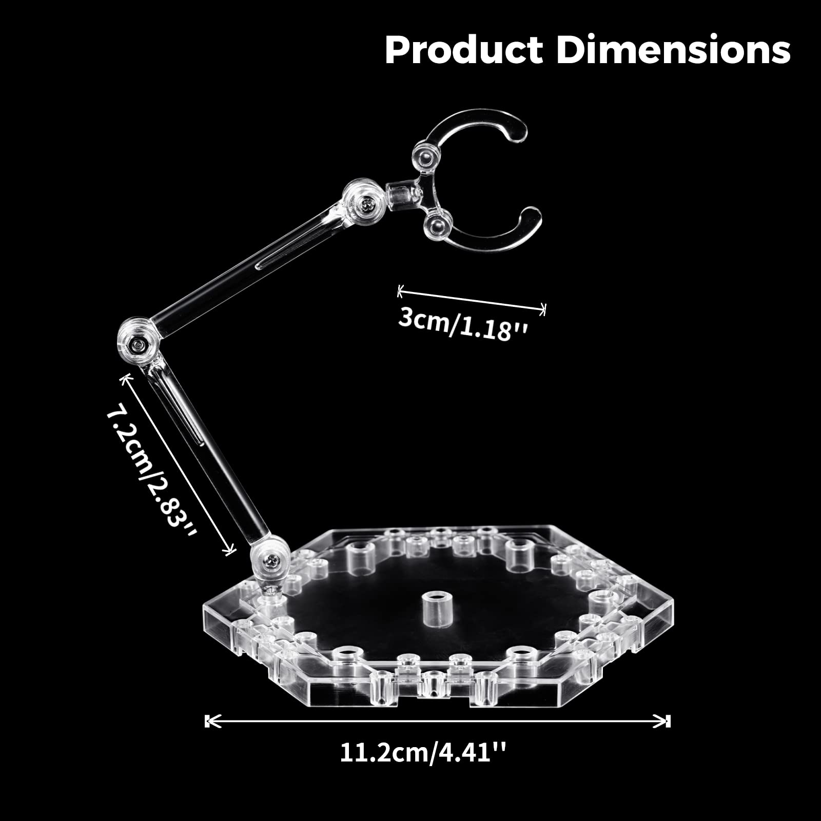 yeesport 10PCS Action Figure Stand, Plastic Display Holder For Action Figures,Base Doll Model Support Stands, Mini Dolls/Collection/Statue Toy Clear Stands with Screwdriver