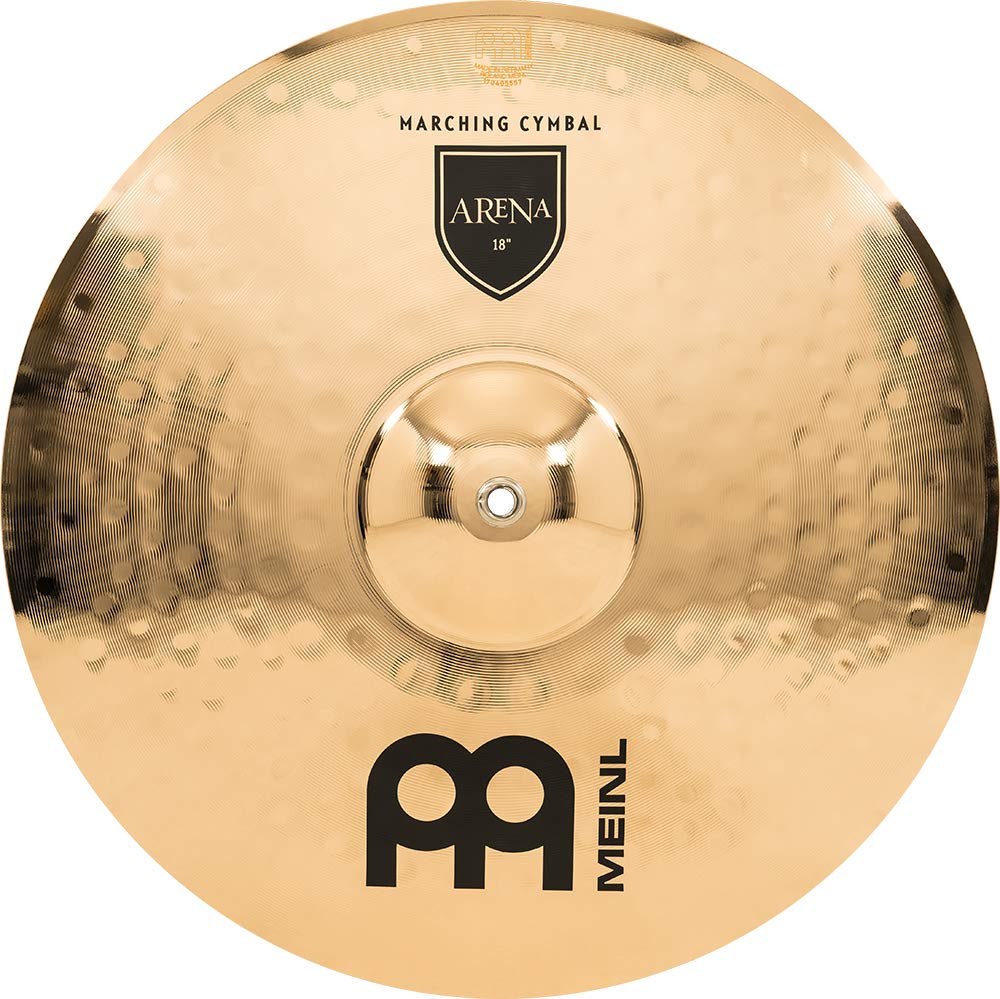 Meinl 18β Arena Marching Cymbal Pair with Straps - Professional Bronze Alloy Brilliant Finish - Made In Germany, 2-YEAR WARRANTY (MA-AR-18)