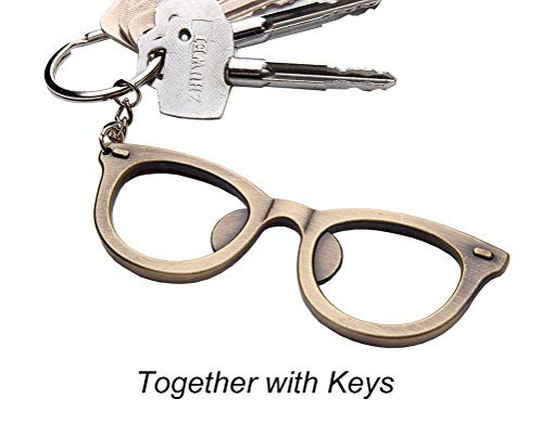 Sun Glasses Bottle Opener, Liangery Travelling Mental Beer Bottle Opener Keychain with Vintage Style