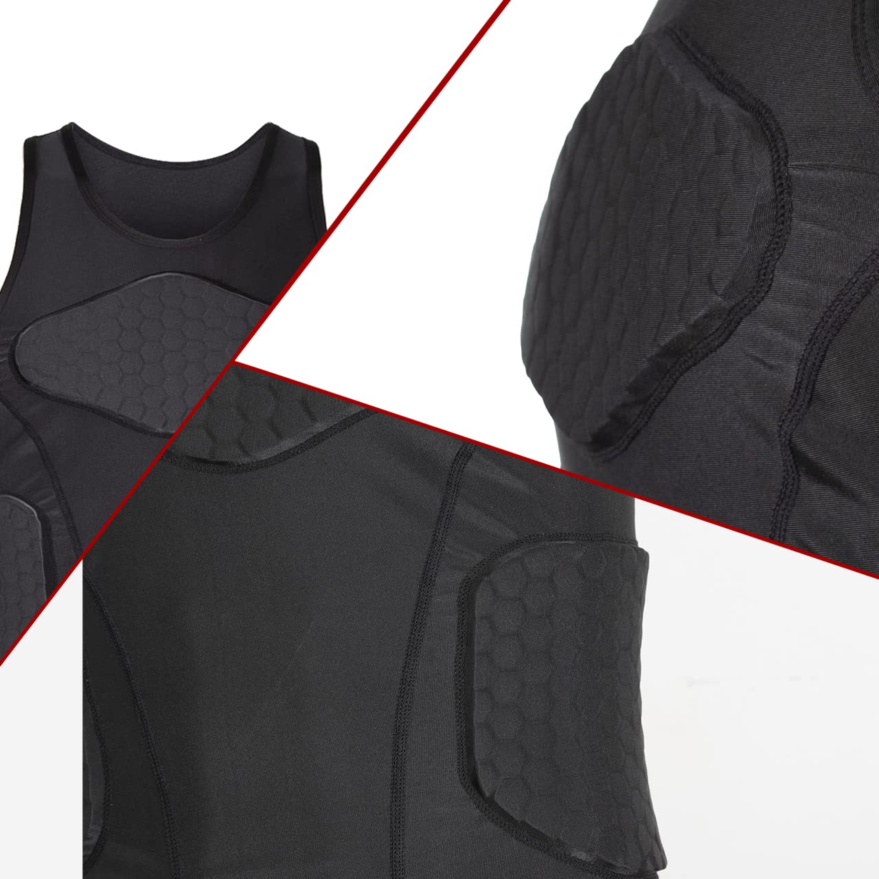 TUOYR Padded Compression Shirt Chest Protector Undershirt for Football Soccer Paintball Shirt