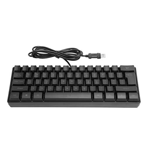 Yoidesu Universal Black RGB Backlight Wired Keyboard Support Plug and Play, Laptop Desktop Multi Function 61 Keys Gaming Keyboard, Suitable for Home and Office Use.