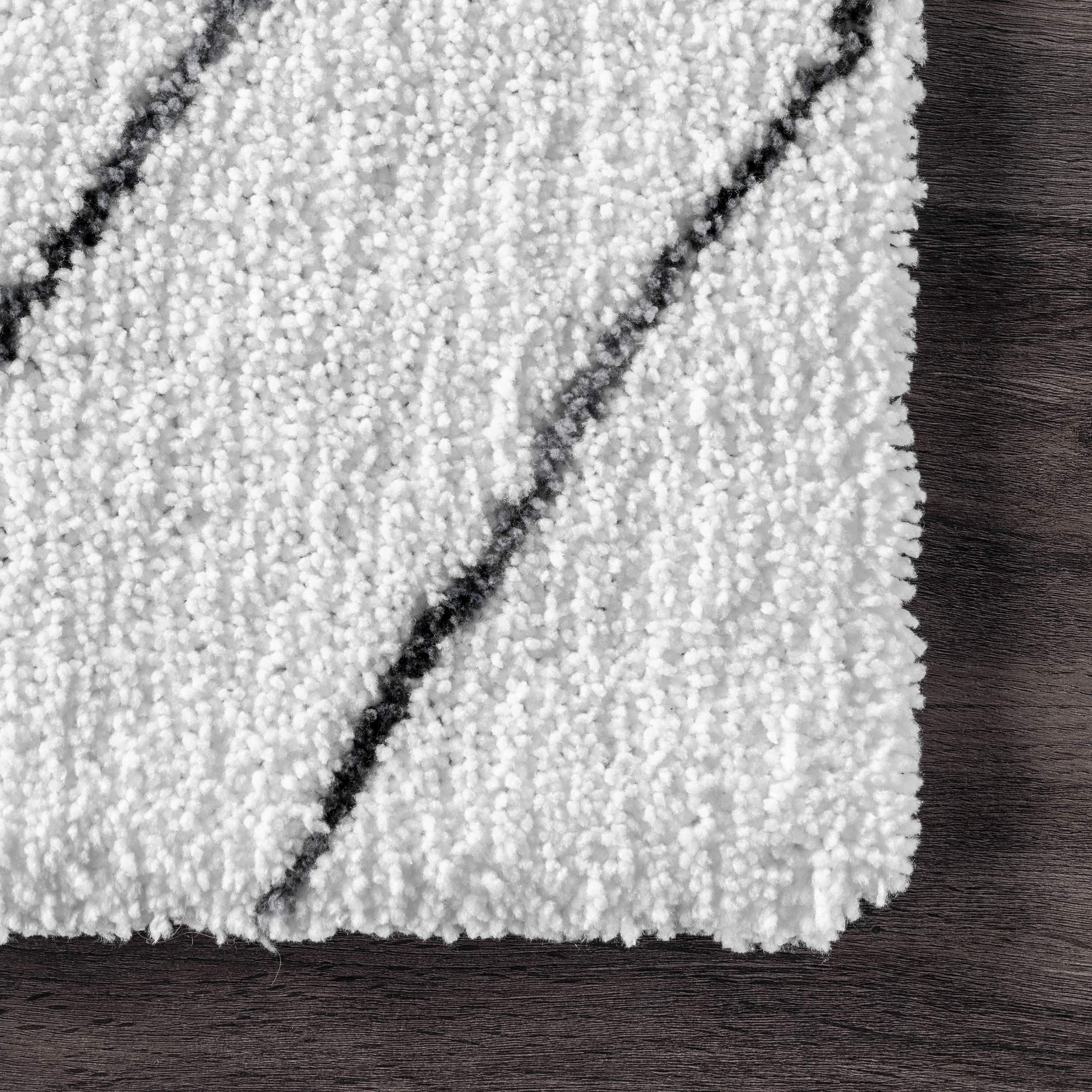 NuLOOM Beaulah Modern Trellis Shag Area Rug, 6' x 9', White