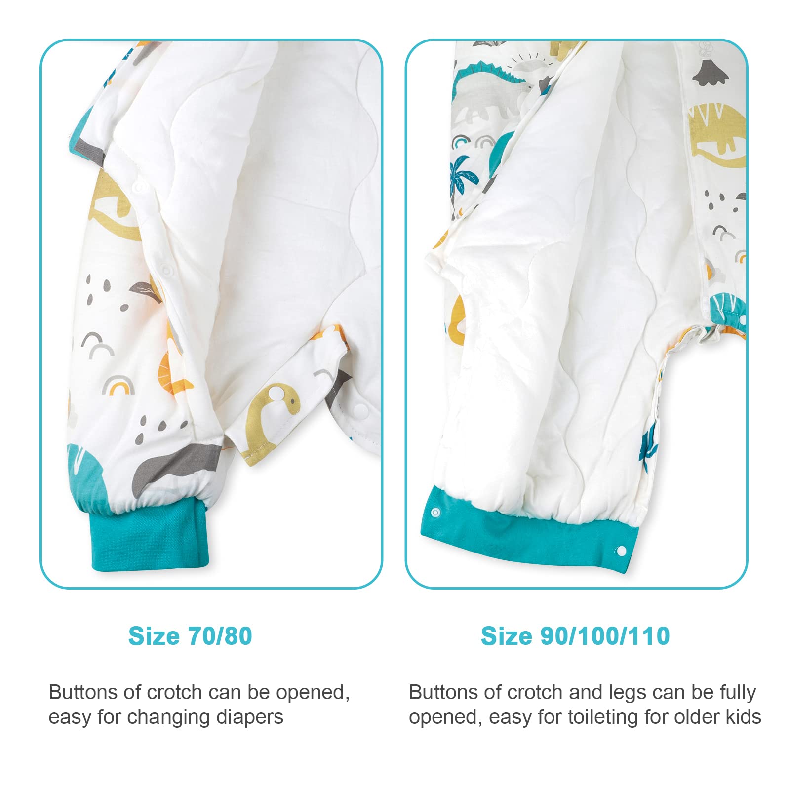 MooMoo Baby Sleep Sack Baby Sleeping Bag with Feet Winter Toddler Wearable Blanket with Legs Thicken 2.5 Tog Boy 12M-6T