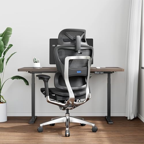 Odinlake Big & Tall Office Chair 500lbs, Heavy Duty Ergonomic Mesh Chair, High Back Swivel Computer Chair with Lumbar Support & 4D Arms,Adjustable Wide Seat Home Desk Chair with Headrest
