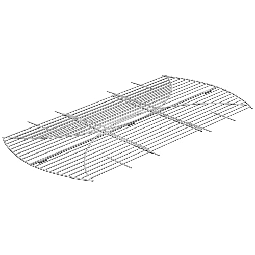 VEVOR Fire Pit Grates, Foldable Round Cooking Grate, Stainless Steel Tight Grid Campfire BBQ Grill with Portable Handle for Outdoor Picnic Party & Gathering, Silver (36 inch-No Handle)