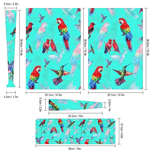Tropical Birds Parrots, Macaw Print Full Protective Skin Cover Design Wrap Decal Sticker Compatible with PS5 Digital Edition Console and Controller