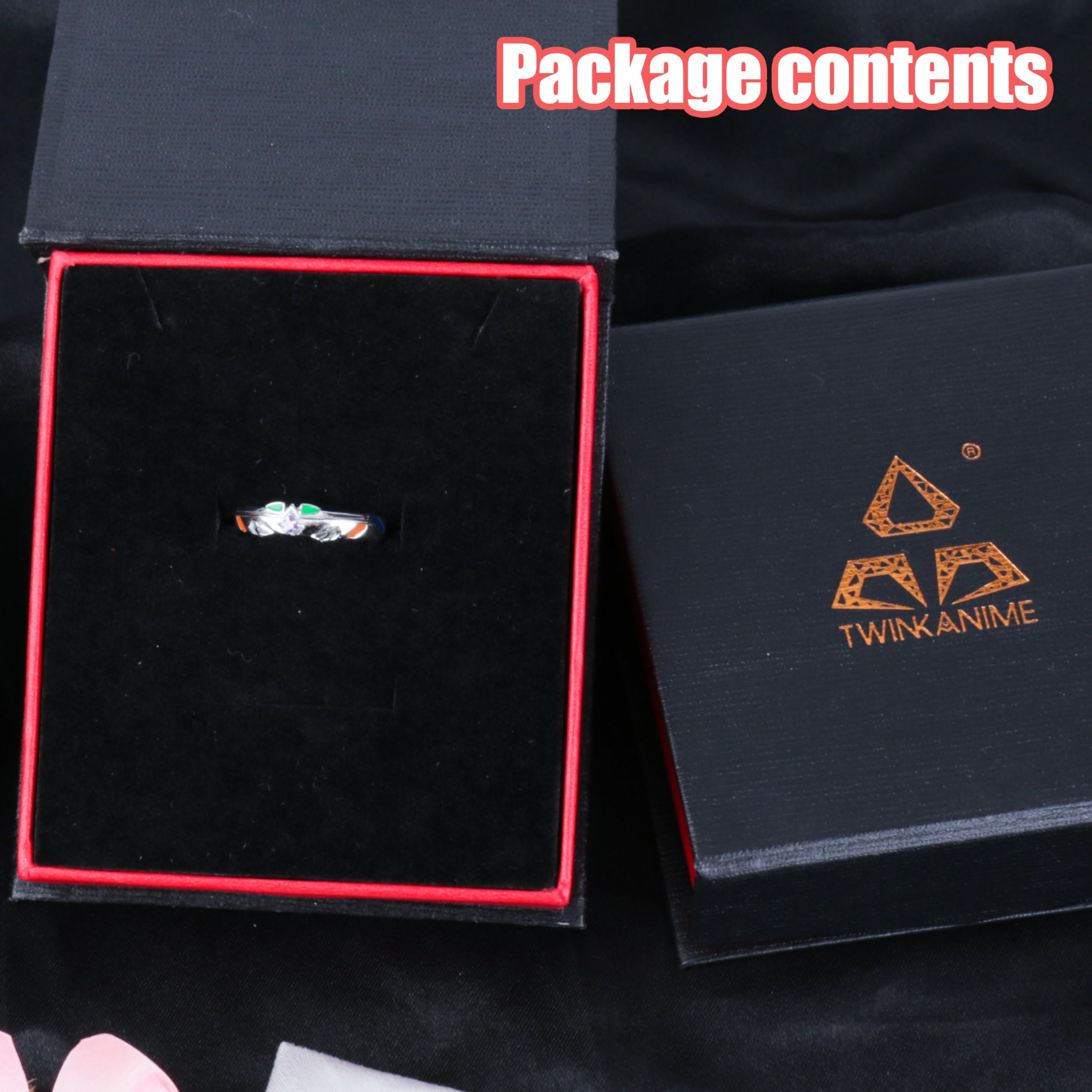 TWINKANIME Anime EVA Ayanami Rei -''All 2-'' S925 Sliver Ring Cosplay Accessory High Durability Adjustable Ring, White