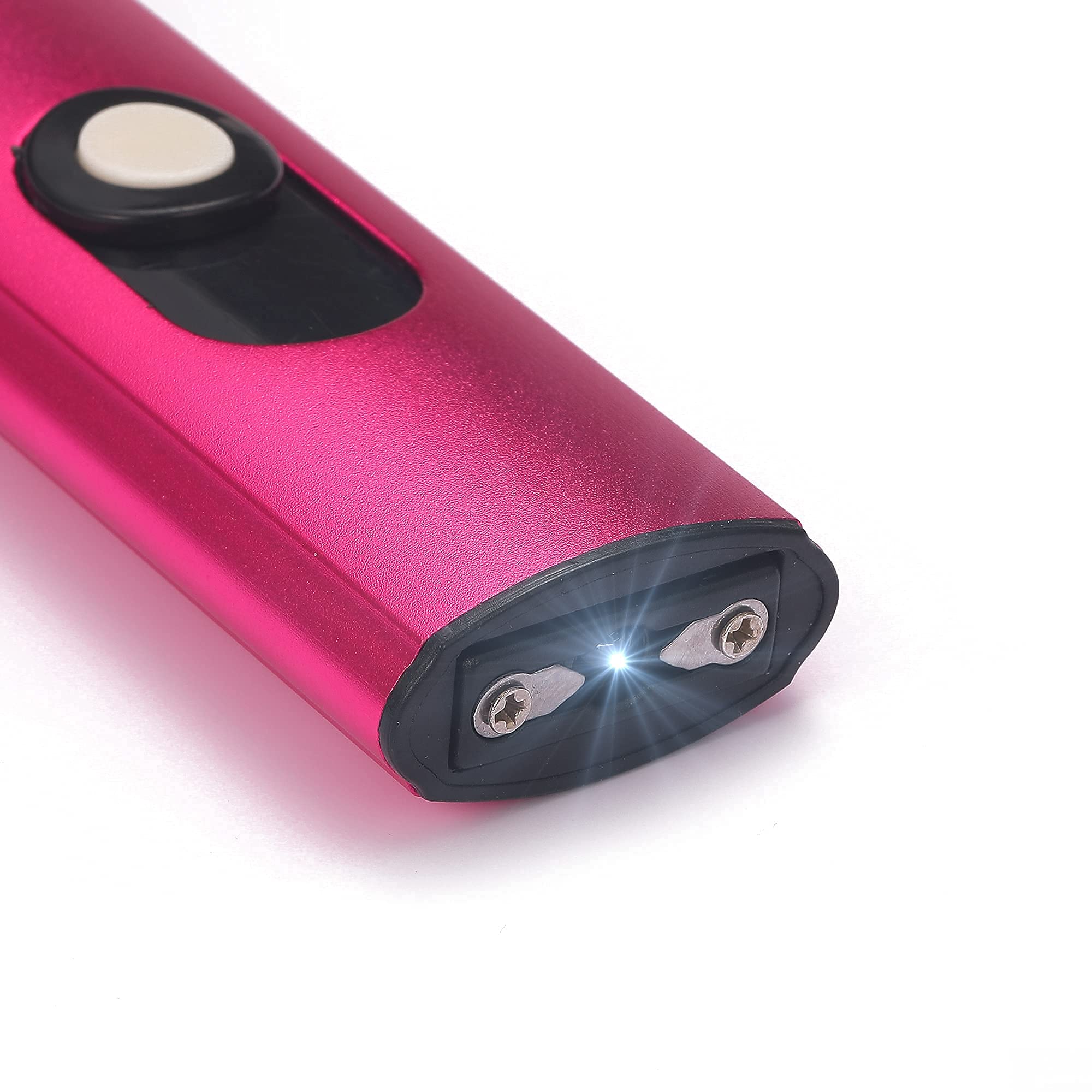 show ji 100,000 Volts Miniature Keychain Stun Gun for Women's Self-Defense, Rechargeable with LED Torch,Pink