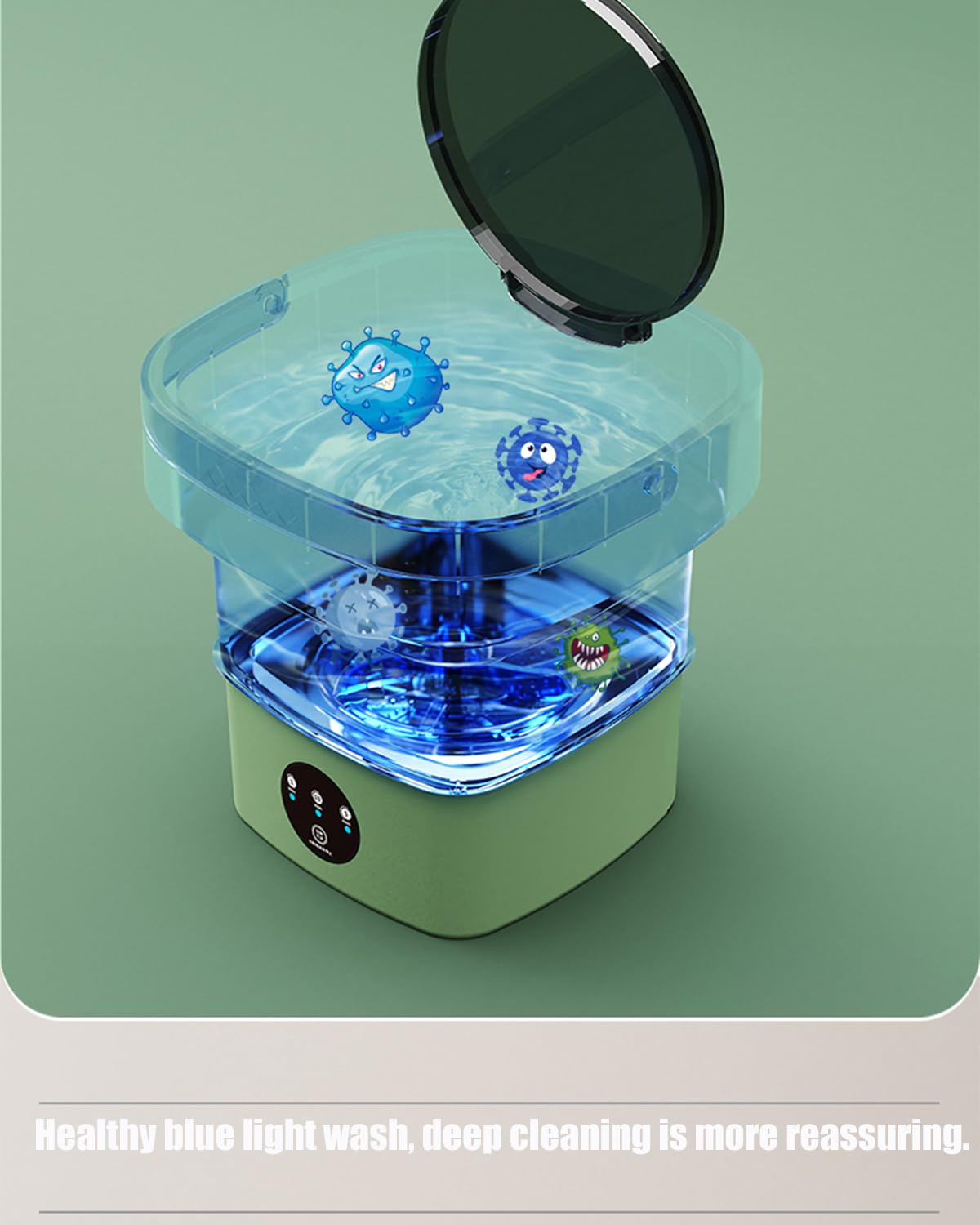 Portable washing machine foldable,Mini washer machine,8Litre large capacity Mini Washer for Underwear,Mini laundry machine suitable for Travel, RV, Camping, Home or Apartments Laundry Used (purple)