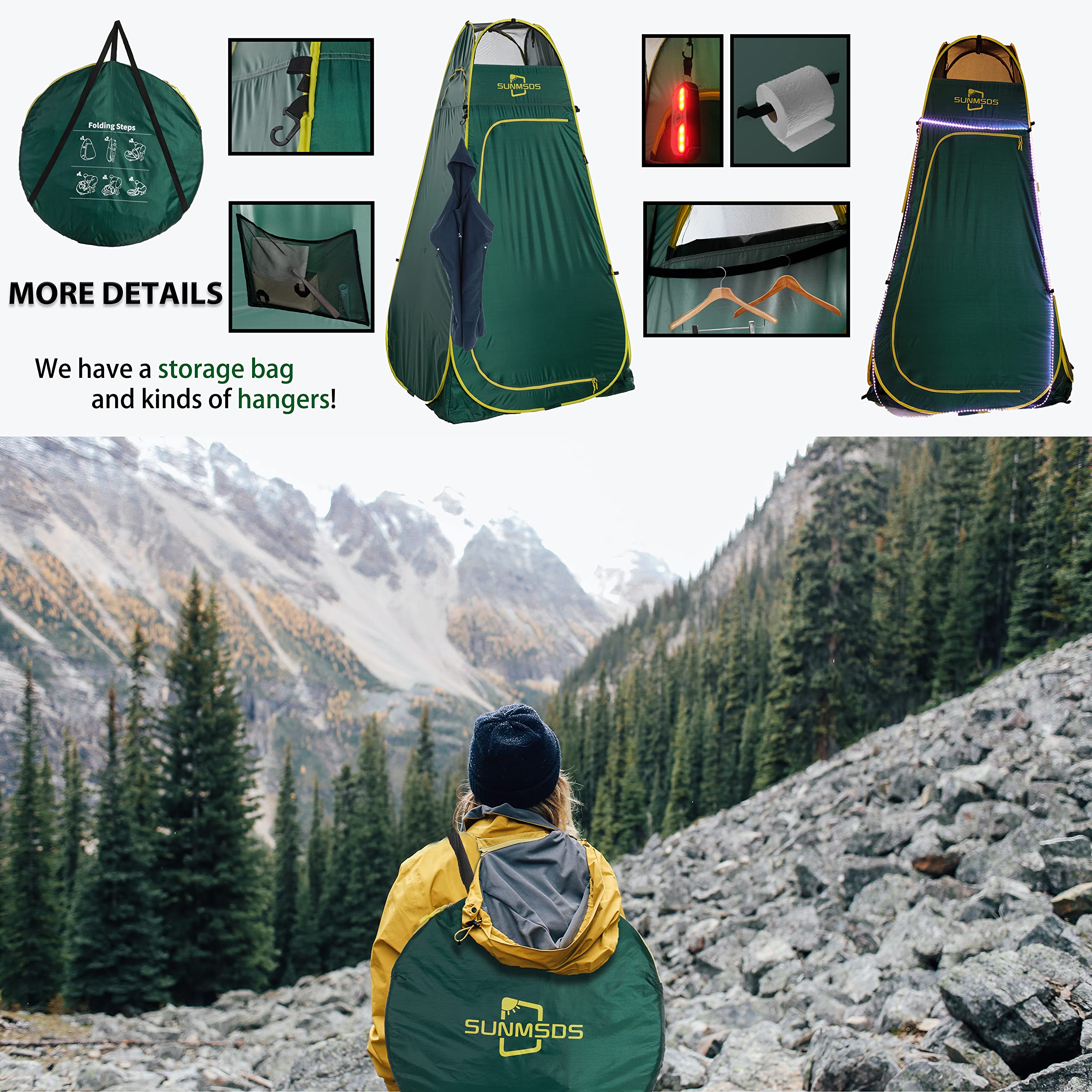 Shower Tent, Portable Camping Shower Tent Pop Up Camp Shower Tent Outdoor Shower Tent, Changing Tent