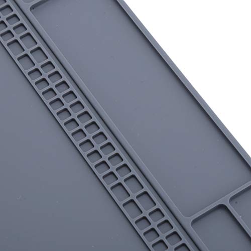 zjchao 9.8 x 13.8 Inch Electronics Repair Work Mat, Non-Slip Rubber Watch Repair Table Pad Watchmaker Maintenance Accessory for Watch Phone Laptop Electronic Repairs Gray