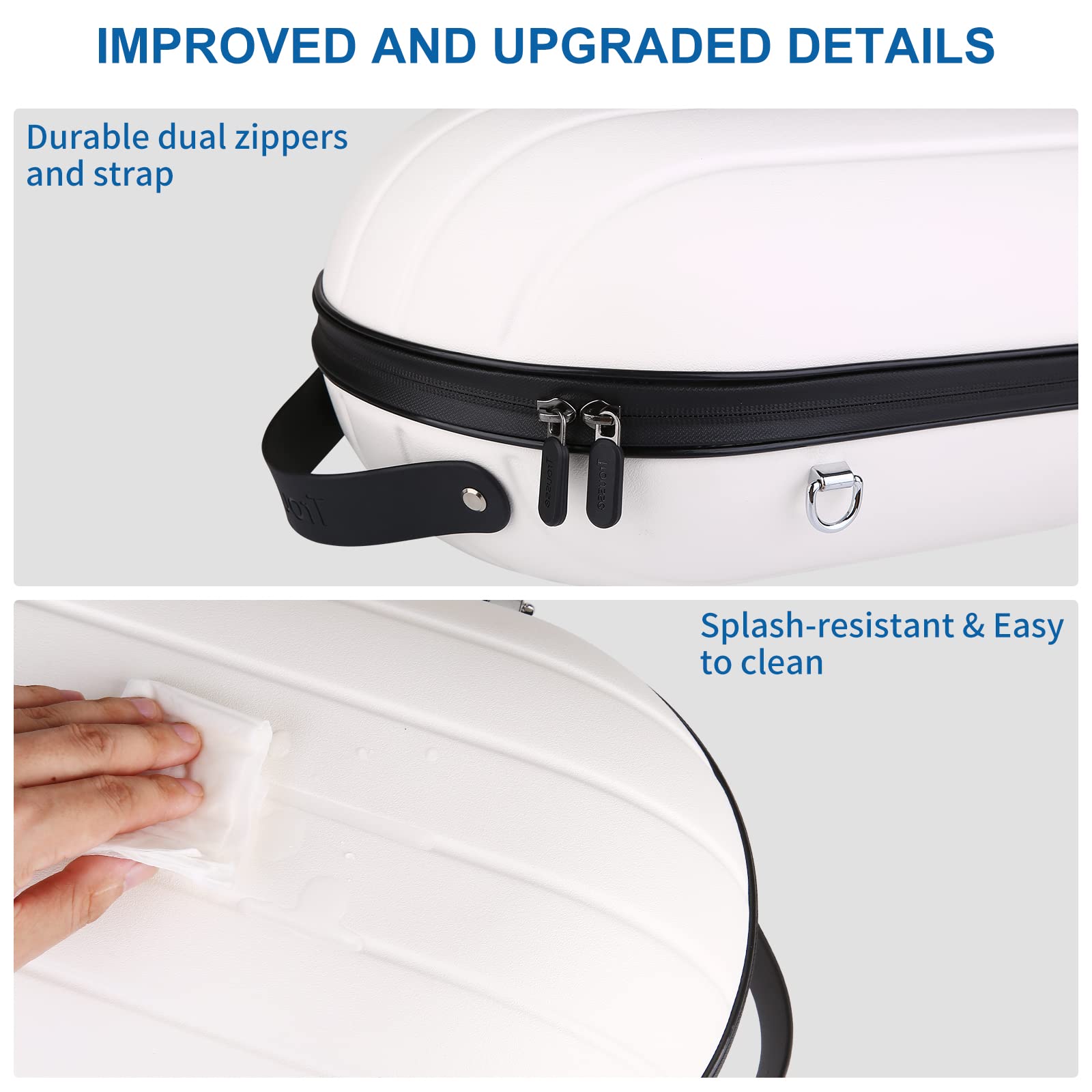TROUSSE Hard Carrying Case for Meta/Oculus Quest 2 Accessories VR Headset with Elite Strap,Touch Controllers and Other Accessories,Travel Case Protective Cover Storage Large Space Bag-White