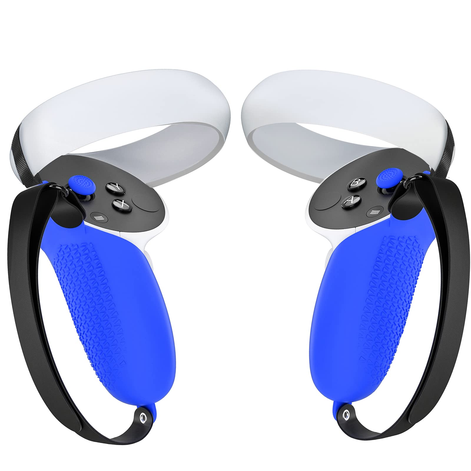 YRXVW Controller Grips Cover for Oculus Quest 2, Silicone Hand Grips Unibody Design with Adjustable Knuckle Strap Accessories Compatible with Quest 2 (Blue)