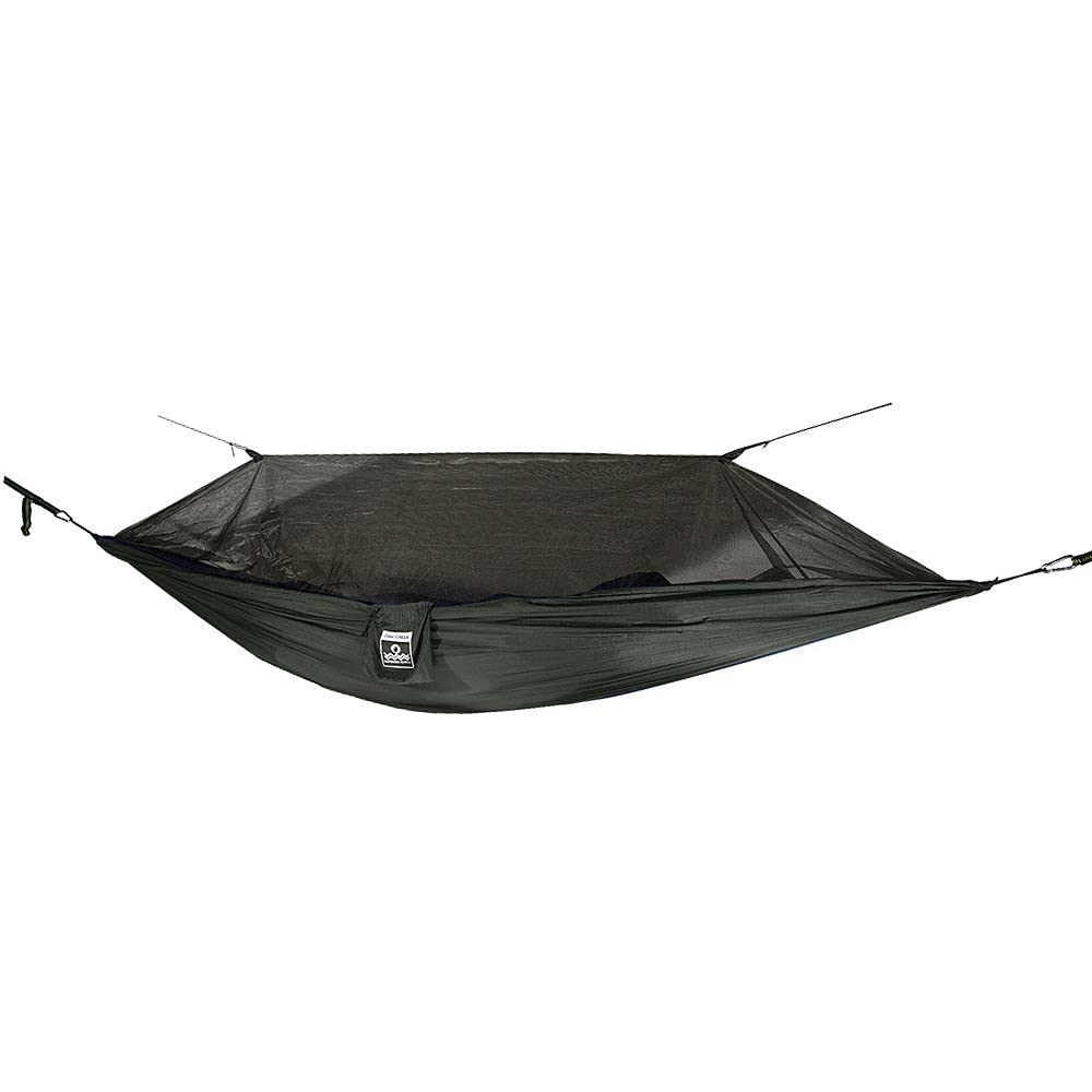 Oak Creek Camping Hammock and Accessories. Complete Package with Mosquito Bug Net, Rain Fly, Tree Straps. Great for Hiking, Backpacking, and Travel. Weighs Only 4 Pounds. Carbon Gray.