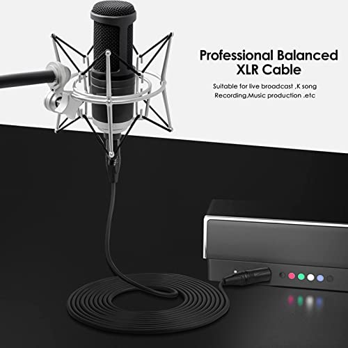 SHULIANCABLE XLR Cable, 3 Pins XLR Male to Female Microphone Balanced Cable, Compatible with Microphone, Speaker, Mixer, Amplifier and More (3M/ 10FT)