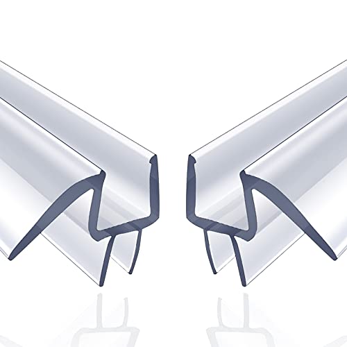 ZNCZHZN Shower Door Bottom Seal, 2-Pack Frameless Door Seal for 3/8 Inch Glass - 39 Inch Ultra Clear Shower Door Seal Strip, Stop Shower Leaks and Create a Water Barrier(3/8" x 39", 10mm)
