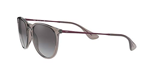 Ray-Ban RB4171F Erika Low Bridge Fit Round Sunglasses, Transparent Grey/Light Grey Gradient Dark Grey, 54 mm