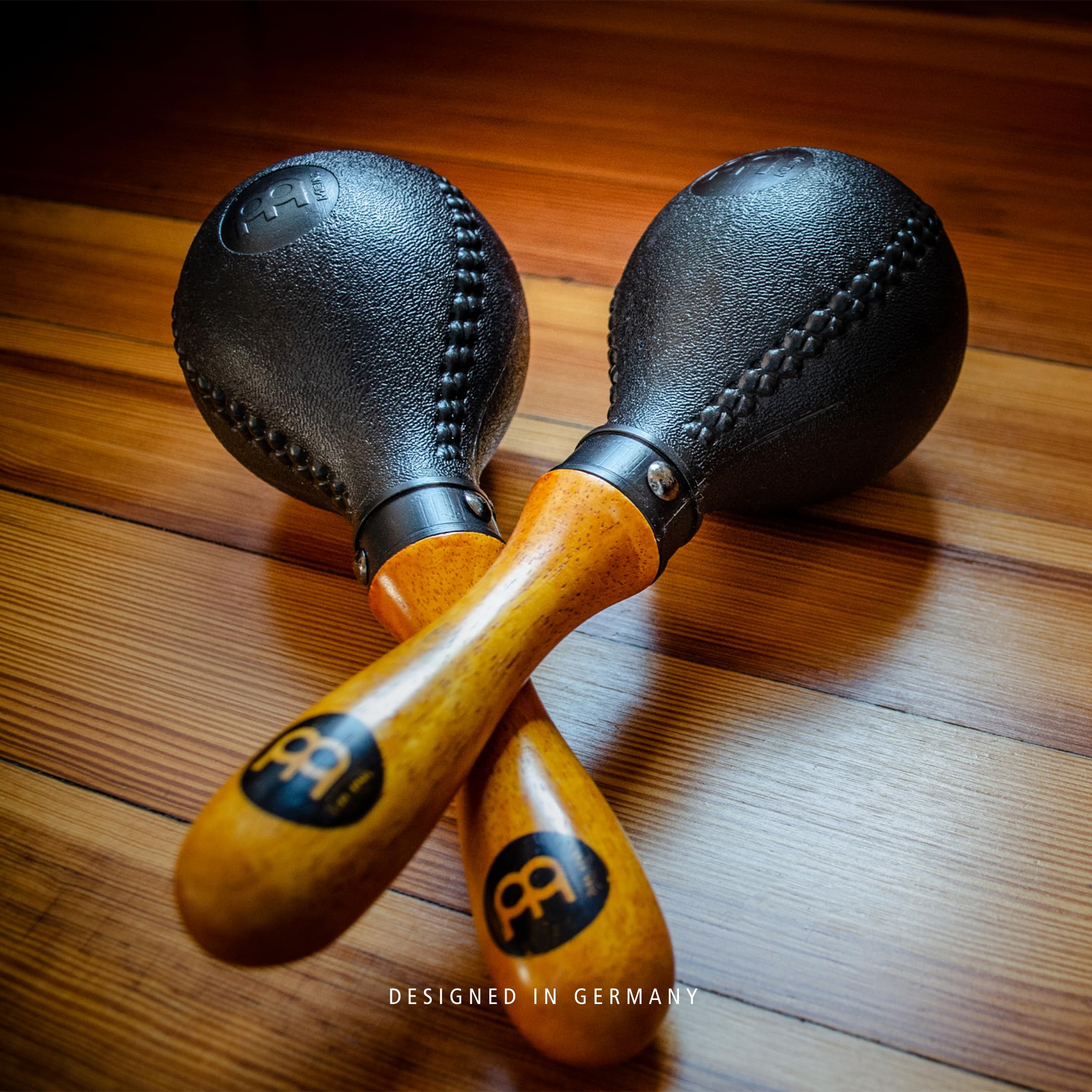 Meinl Percussion, Standard Size with ABS Plastic Wooden Concert Maracas Hand Shaker Rattles with All-weather Synthetic Shells β NOT MADE IN CHINA β Solid Wood Handles, 2-YEAR WARRANTY (PM2BK)