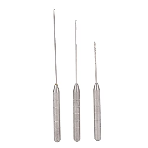 Uxsiya Fishing Bait Needle Set, Anti Rust Portable 3 in 1 Fishing Baiting Rig Tool Set for Outdoors