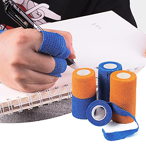 Self-Adhesive Bandage Multicolor Cohesive Bandage Roll Elastic Self Adherent Wrap Ideal for Sports Injuries, Ankle, Knee and Wrist Sprains (8 Rolls Per Pack) (2.5cm+5cm+7.5cm+10cm)