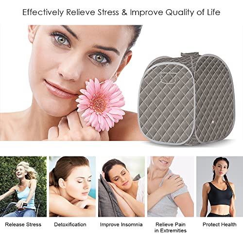 ZONEMEL Portable Steam Sauna for Home Full Body Sauna Spa, Relaxation, Personal Sauna with 3L 1000 Watt Steam Generator, 9 Temperature Levels, Remote Control-Dark Grey