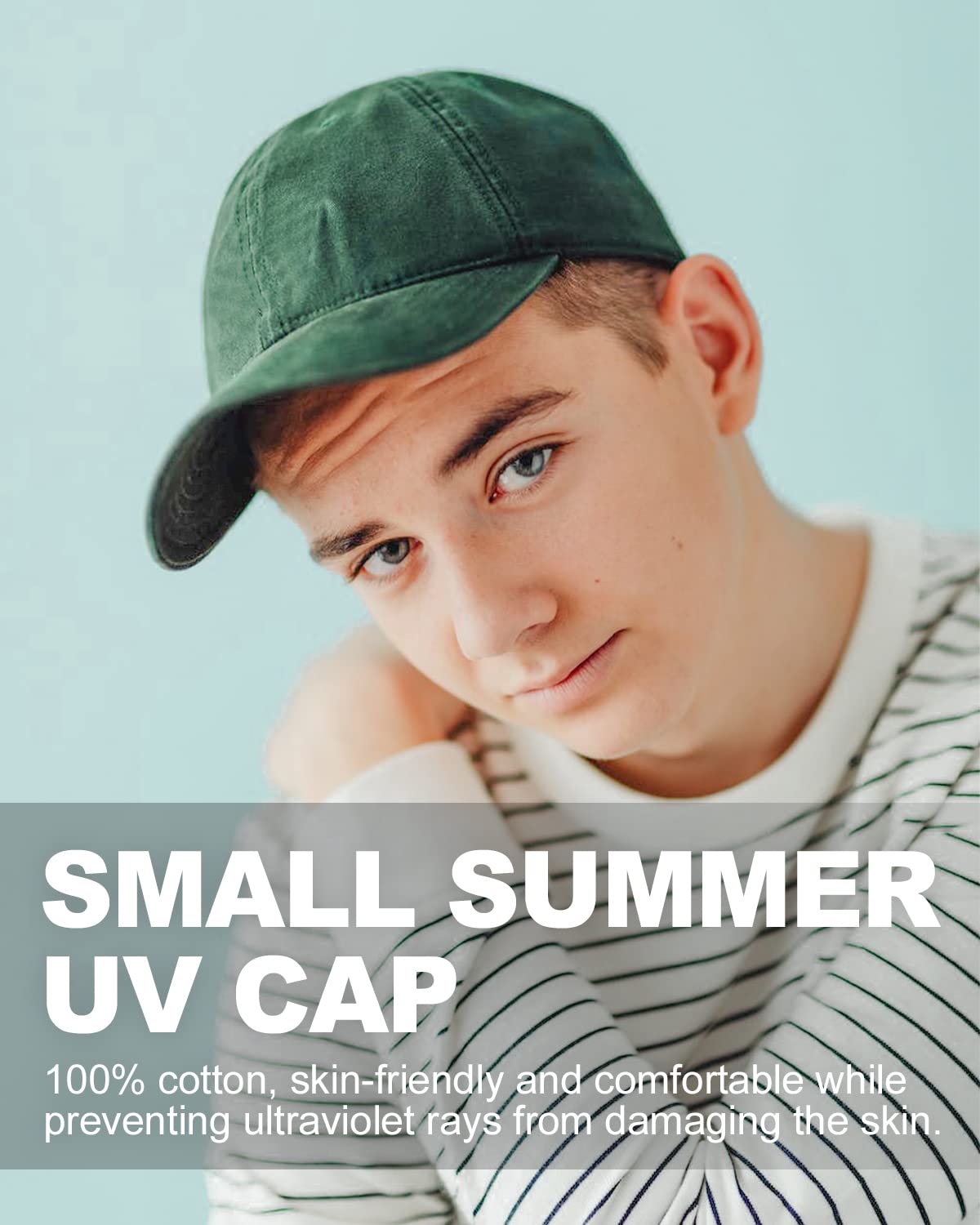 Zylioo Tiny Size Cap for Adult/Children,Small Size Tennis Cap,Soft Crown Solid Color Dad Cap,Adjustable Unisex Hiking Cap