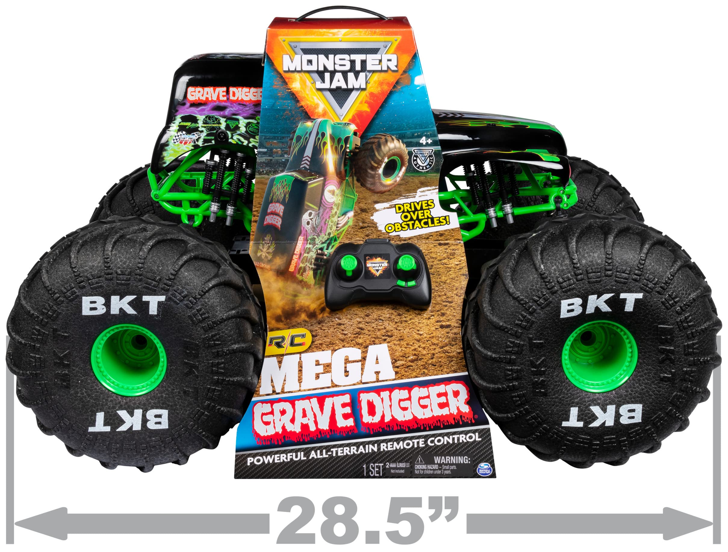 Monster Jam, Official Mega Grave Digger All-Terrain Remote Control Monster Truck, Over 2 Ft. Tall, 1:6 Scale, Kids Toys for Boys and Girls Ages 4-6+