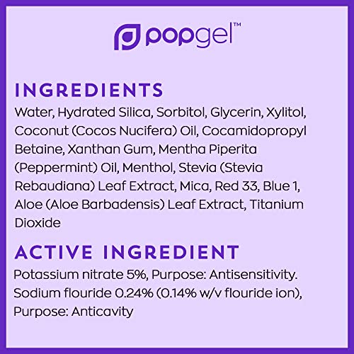 PopGel Sensitive Kind Toothpaste - Mild Mint - 100% Plastic Free Toothpaste - Anticavity Fluoride Toothpaste - Vegan - Clean Ingredients - SLS & Paraben Free (Mild Mint)