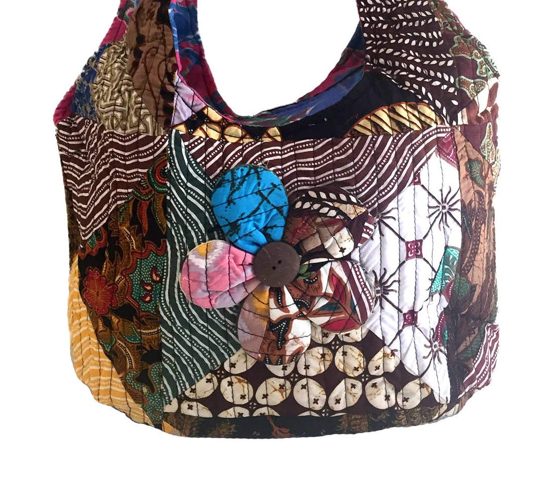 OMA® Multi Color Boho Bohemian Hippy Shoulder Sling Purse Hand Bag With Brocade FEDERAL (TM) BRAND