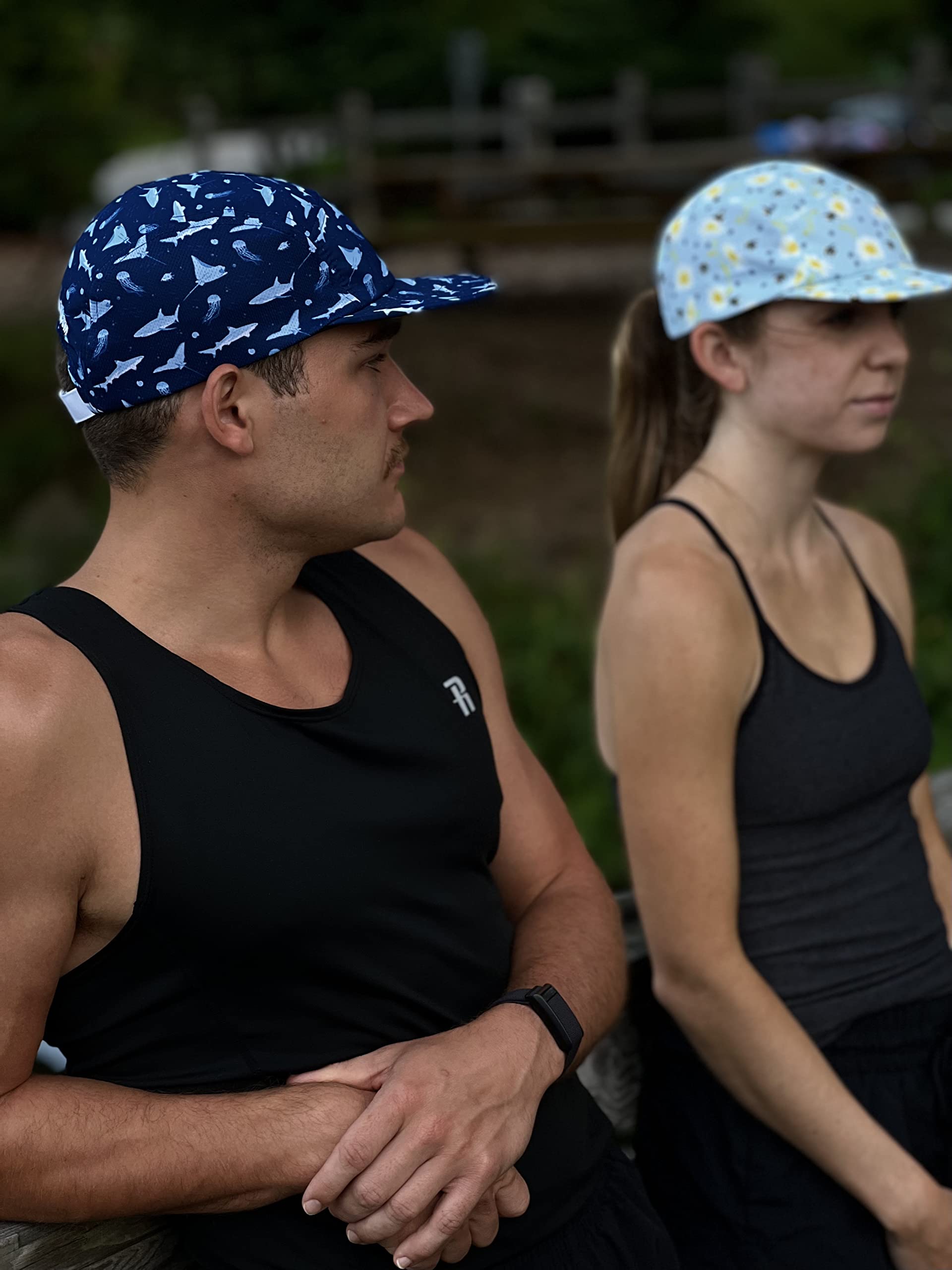 Men's and Women's 5 Panel Hat, Washable & Packable Running Hat (Not Really a Beach Guy: Blue)