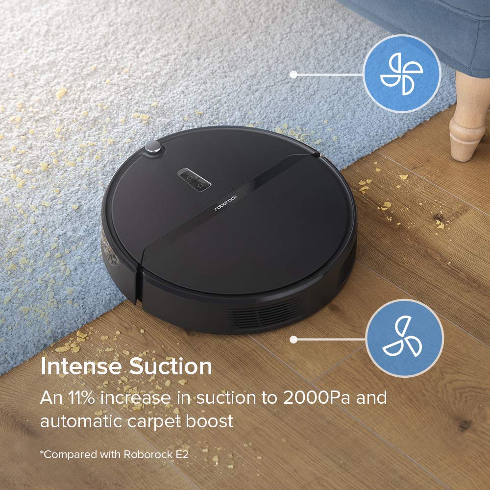 roborock E4 Mop Robot Vacuum with Route Planning, 2000Pa Suction,Optimized Edge Cleaning, Voice and APP Control, Perfect for pet hair(Renewed)