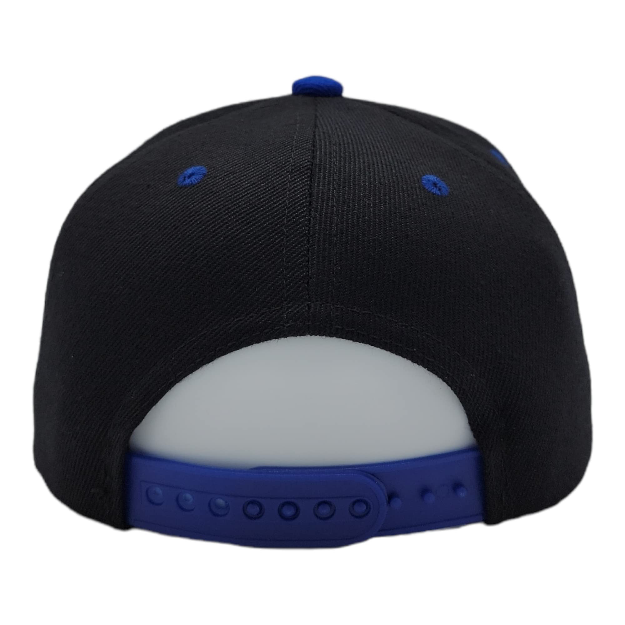 New Plain Snapback Baseball Caps Flatbill Two Tone Black/R. Blue Bill