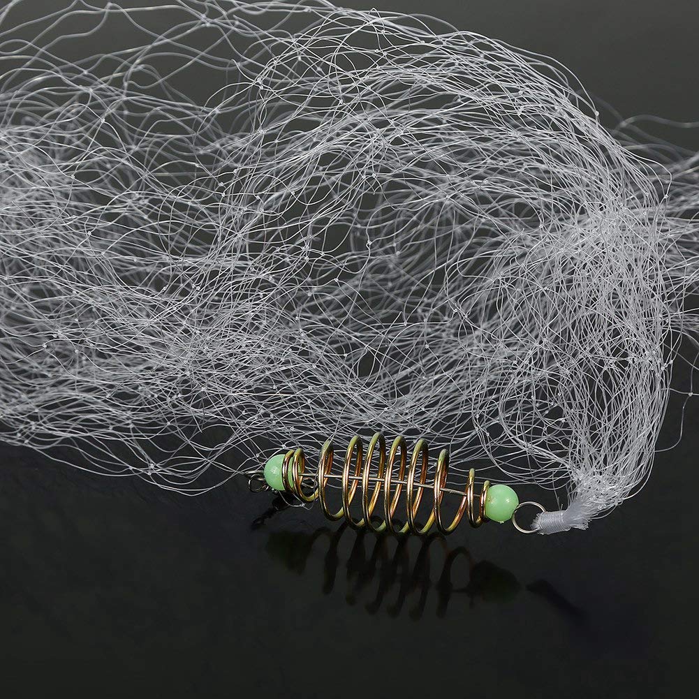 Yeuipea Fishing Net, Durable Plastic Fishing Net Spring Connector with Luminous Beads Fishing Tackle Accessory(10 mesh)