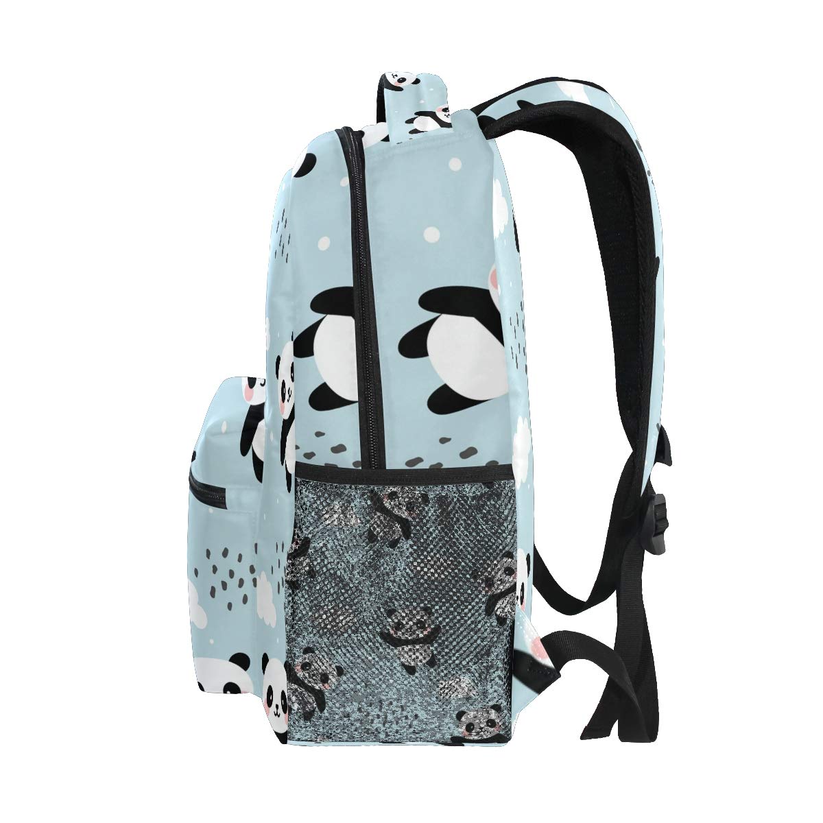 Qilmy Panda Backpack for Girls Student School Bookbag Laptop Computer Travel Daypack, Sky Blue