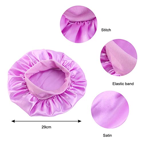 ZCGDP Kids Solid Shower Caps Bath Shower Hair Cover Elastic Sleeping Cap Hats Bathroom Products (Color : Gray, Size : 1)