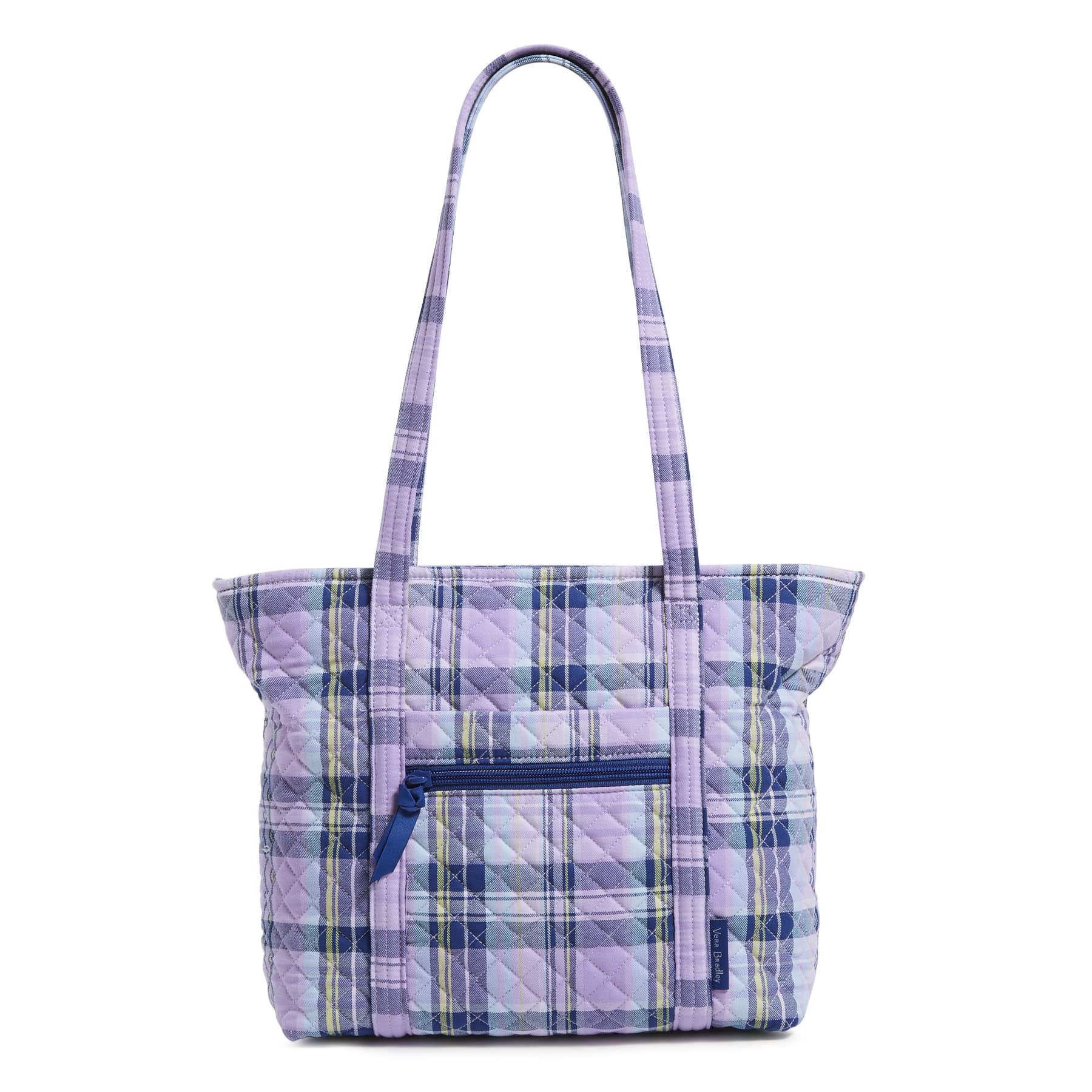 Vera Bradley Women's Cotton Small Vera Tote Bag, Reef Water Blue - Recycled Cotton, One Size