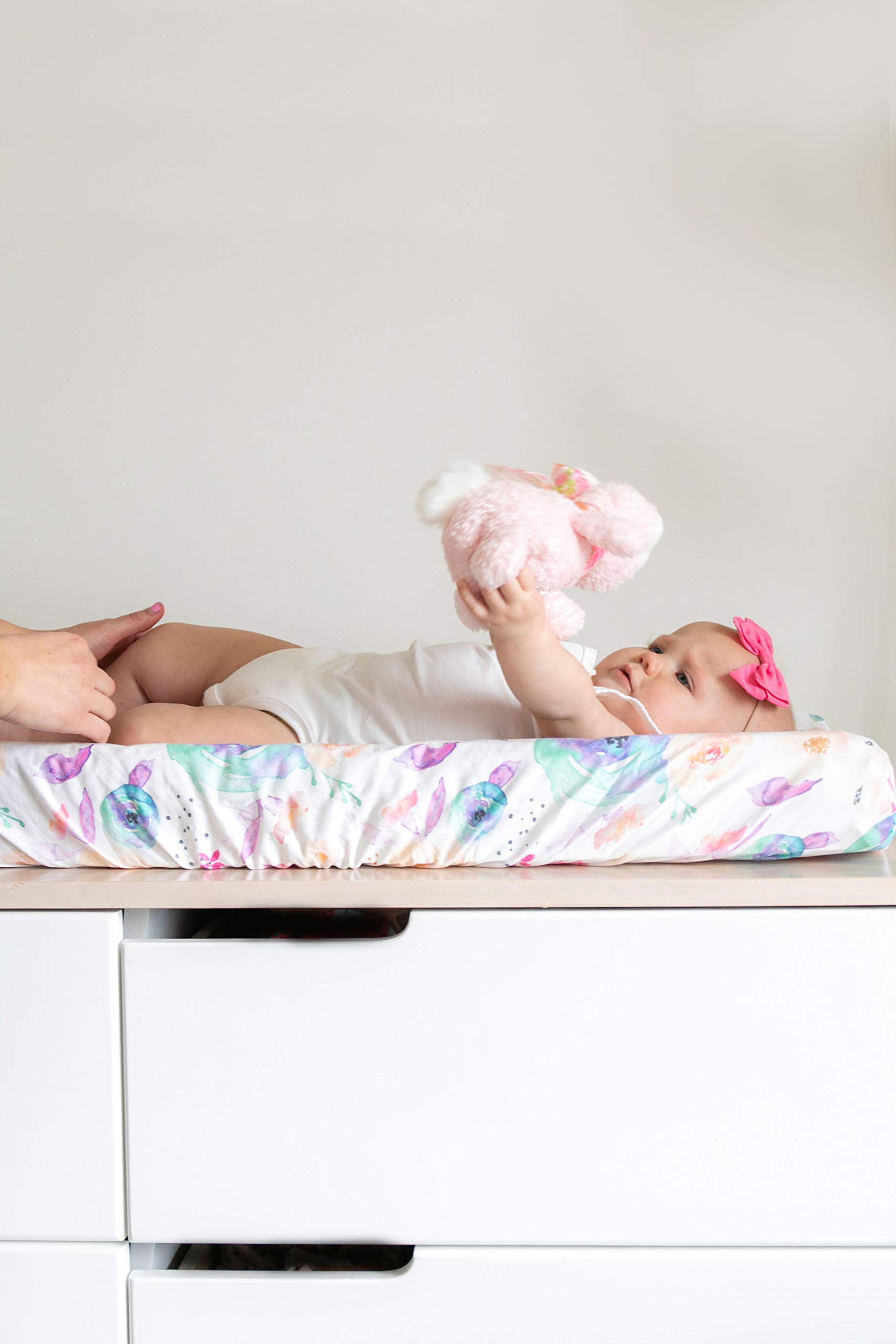 Premium Knit Diaper Changing Pad Cover"Bloom" by Copper Pearl