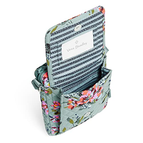 Vera Bradley Women's Cotton Mini Hipster Crossbody Purse With RFID Protection, Rosy Outlook - Recycled Cotton, One Size