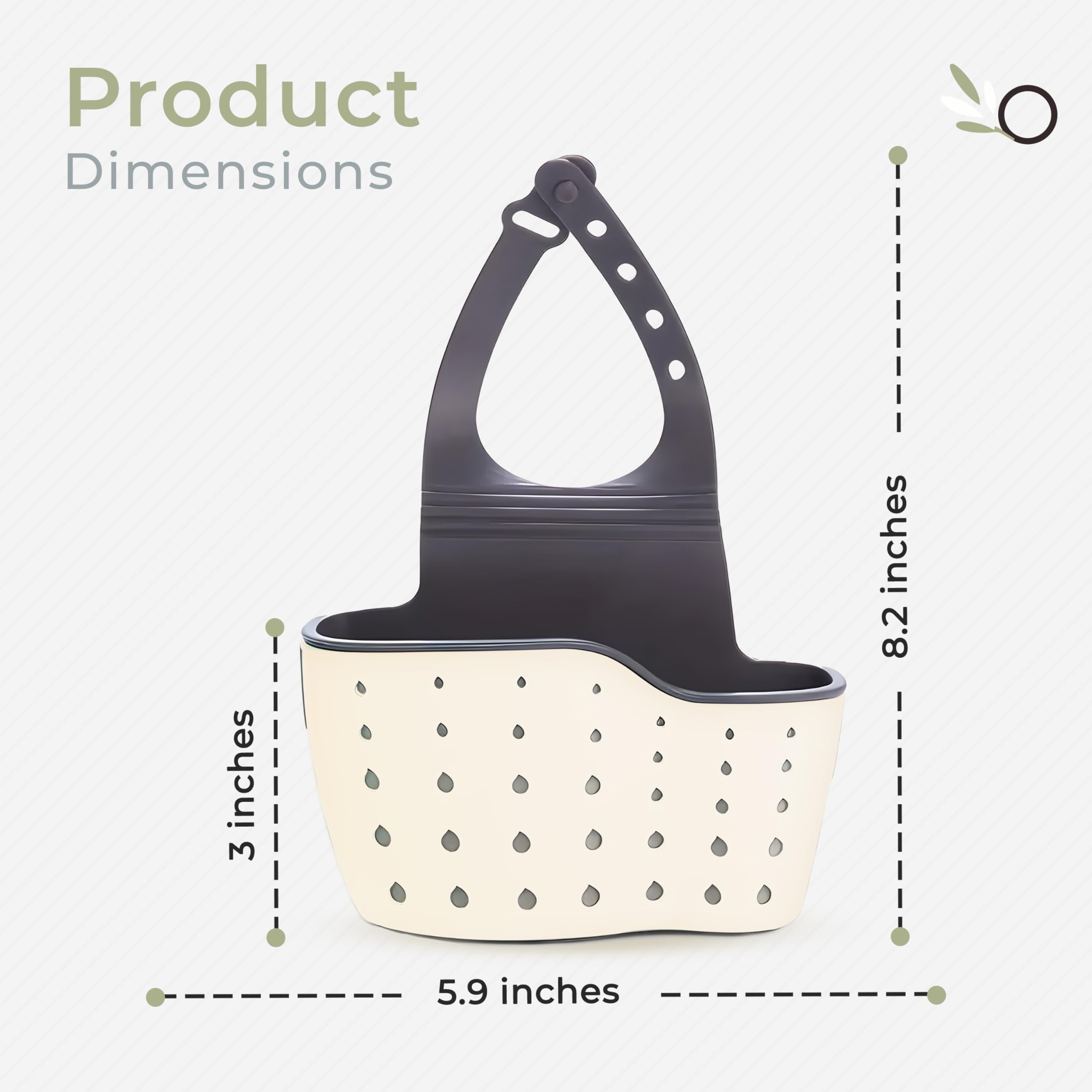 Sponge Holder for Kitchen Sink to Hang from the Faucet. Modern Adjustable Kitchen Sink Sponge Holder with Drain Holes For Drying.
