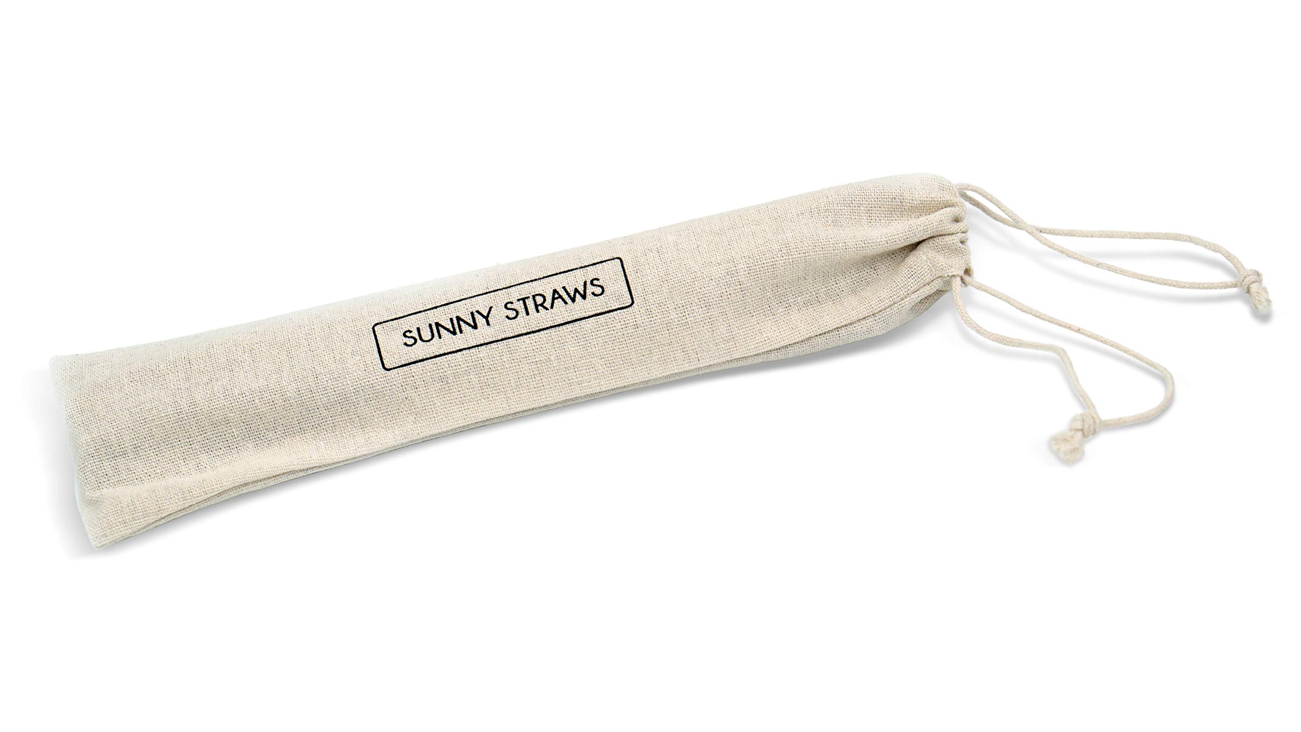 Sunny Straws Re usable Ultra-Long Stainless Steel Straw Set Including (2) Brushes & (1) Linen Pouch - PERFECT FOR COLD DRINKS AND TUMBLERS (Silver)