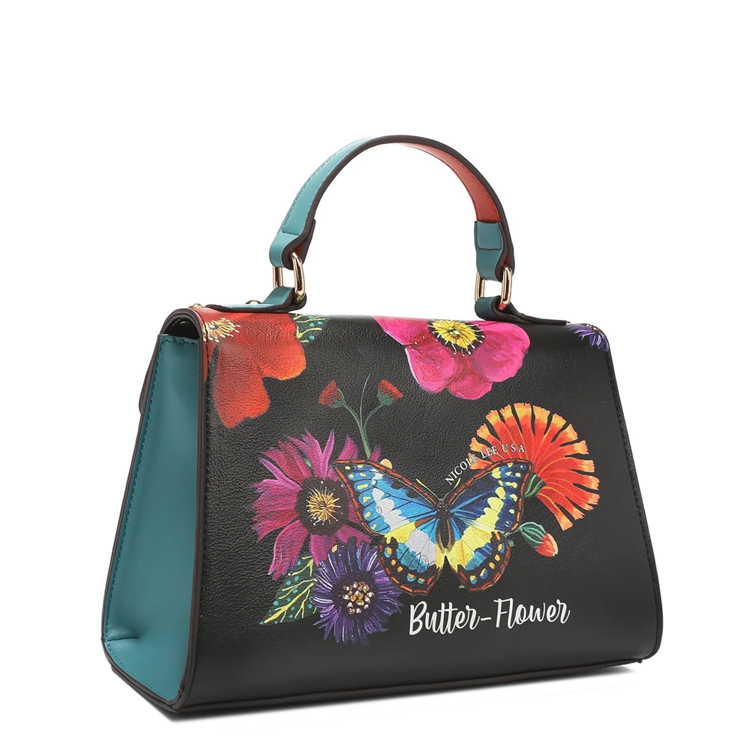 Nicole Lee Butter Flower Black Crossbody