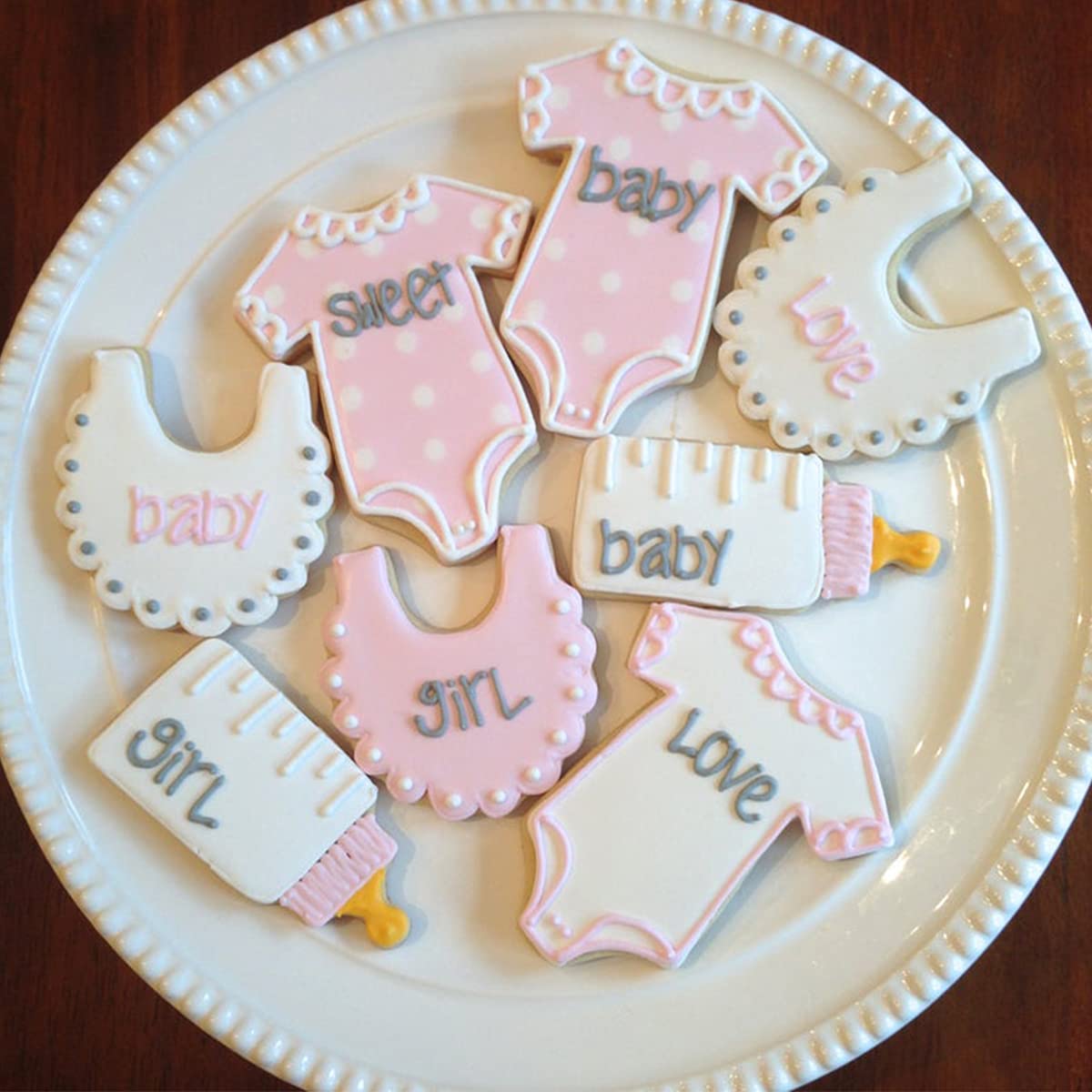 Twinkle Twinkle Little Star Themed Cookie Cutters, 7 Pack Baby Shower Baking Molds Stainless SteelĀ Biscuit Sandwich Cake Cutter Set with Moon, Star, Cloud, Baby Onesies
