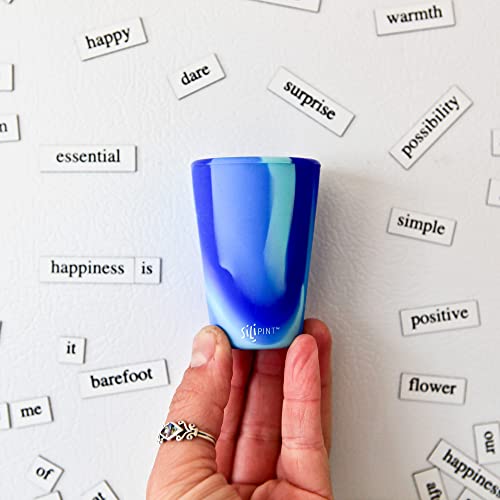 Silipint Silicone Shot-Glass Set: 6 Pack - Sugar Rush, Headwaters, Mountain Marble, Artic Sky & 2 Hippie Hops - 1.5oz