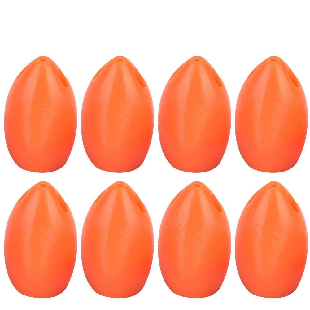 Yeuipea Fishing Bobber Float, 20 Pcs Rubber Oval Colorful Beans Stopper Fishing Bobber Float Fishing Tools Accessory(L-Orange)
