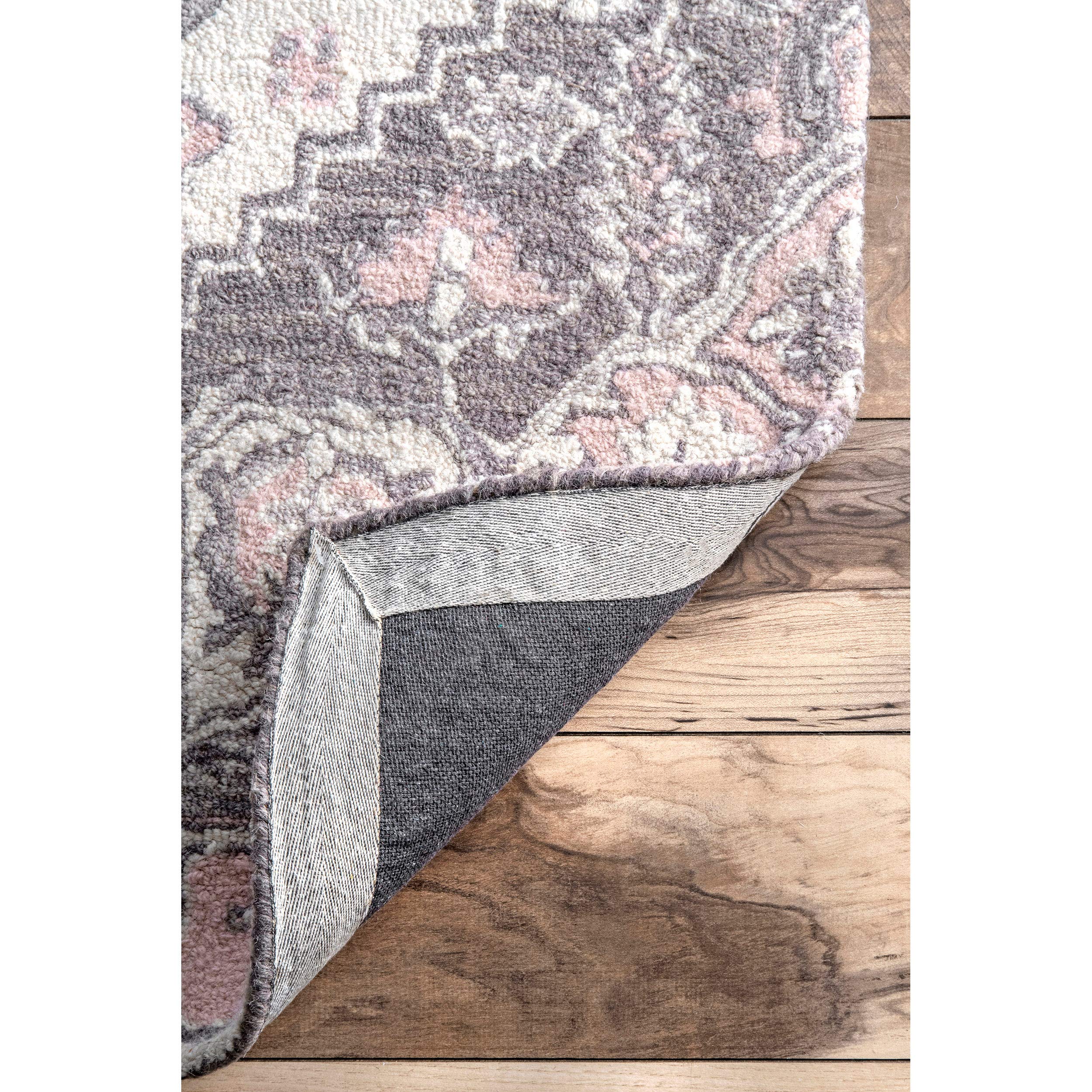 nuLOOM Handmade Dewitt Floral Area Rug, 8x10, Pink