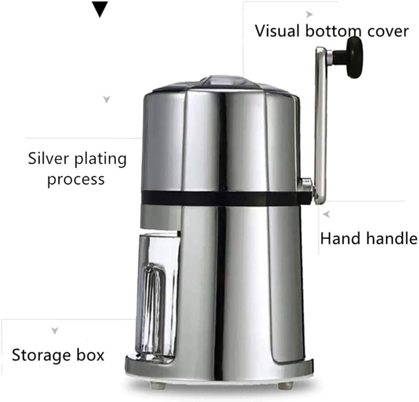 XKONG Manual Ice Crusher With,Ice Crusher ,Manual Rotary Ice Crusher,Crushes Ice to Your Desired Fineness ,Non-Slip Easy to Use Ice Crusher Hand Crank